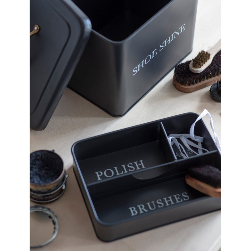 Contemporary Grey Shoe Shine Storage Box | Fizzy Fox Ripley