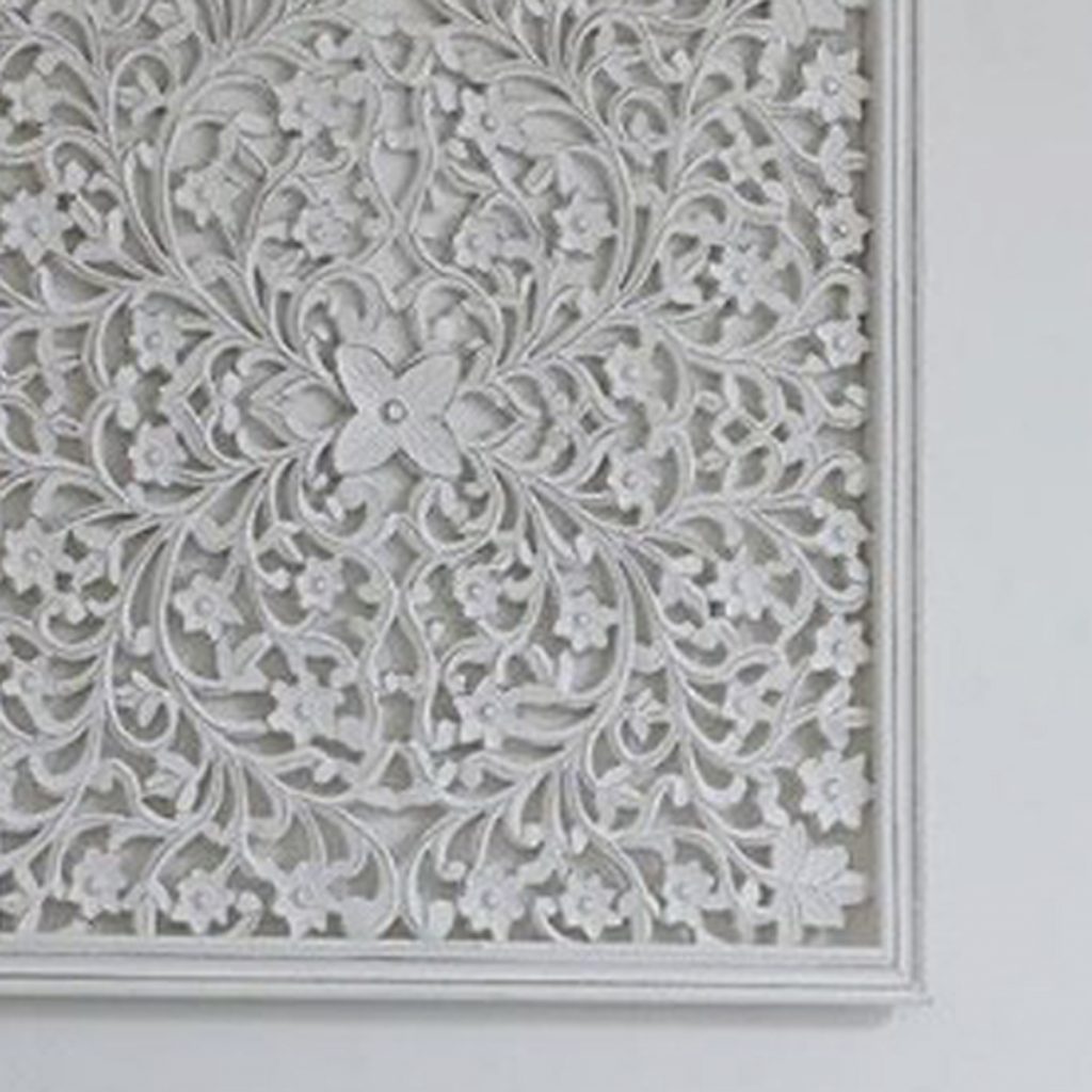 Hand Carved Detailed White Wall Panel | Fizzy Fox Ripley