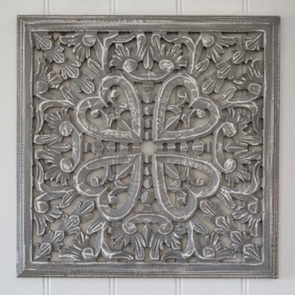 Hand Carved Grey Heart Wall Panel | Fizzy Fox Ripley