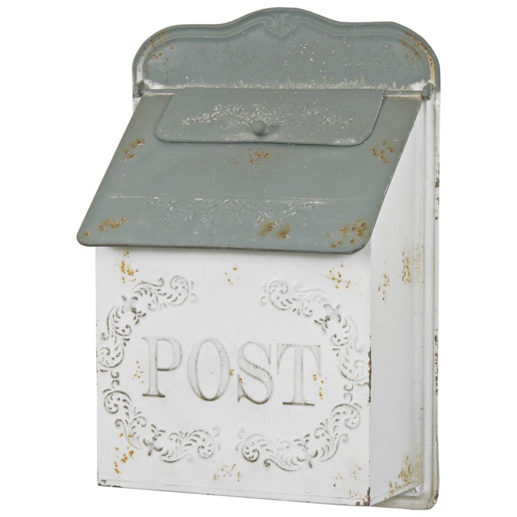 Rustic Antique White Grey Post Box | Fizzy Fox Ripley