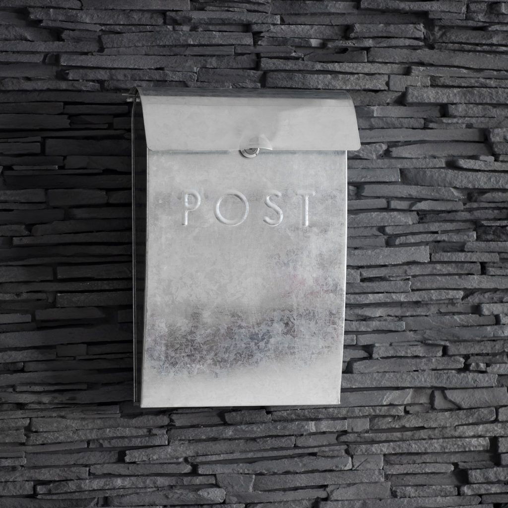 Silver Grey and Steel Lockable Wall Post Box | Fizzy Fox Ripley