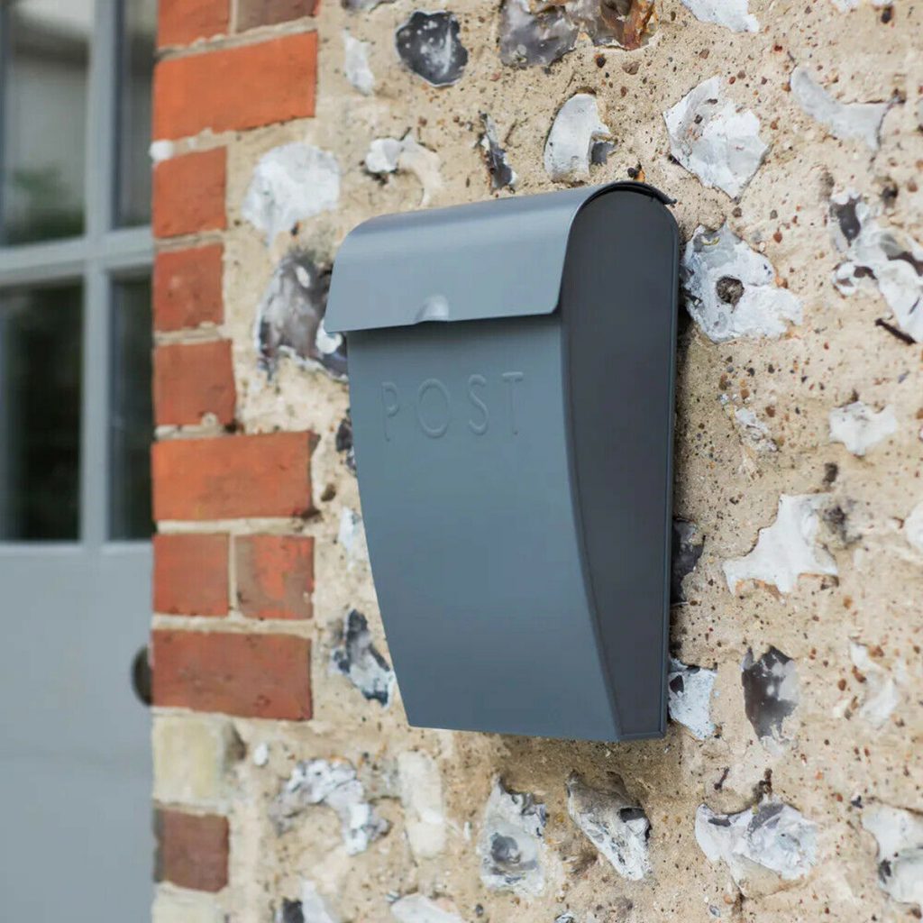 Charcoal Grey Steel Wall Post Box | Fizzy Fox Ripley