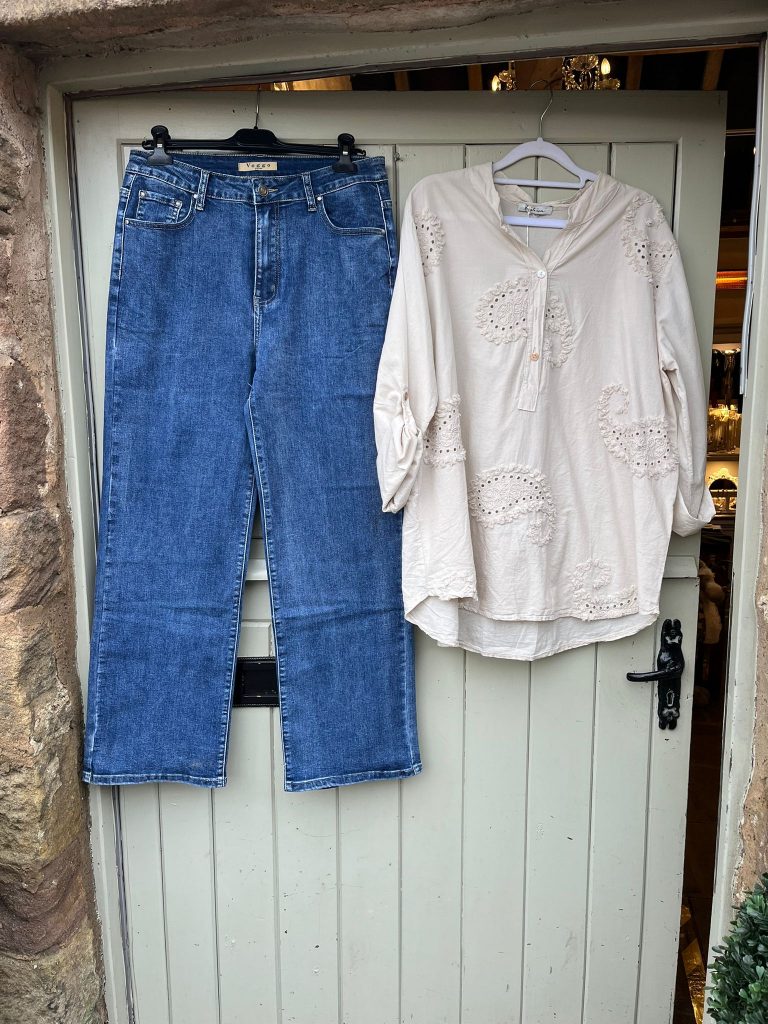 Paisley Design Cotton Blouse in Stone | Fizzy Fox Ripley